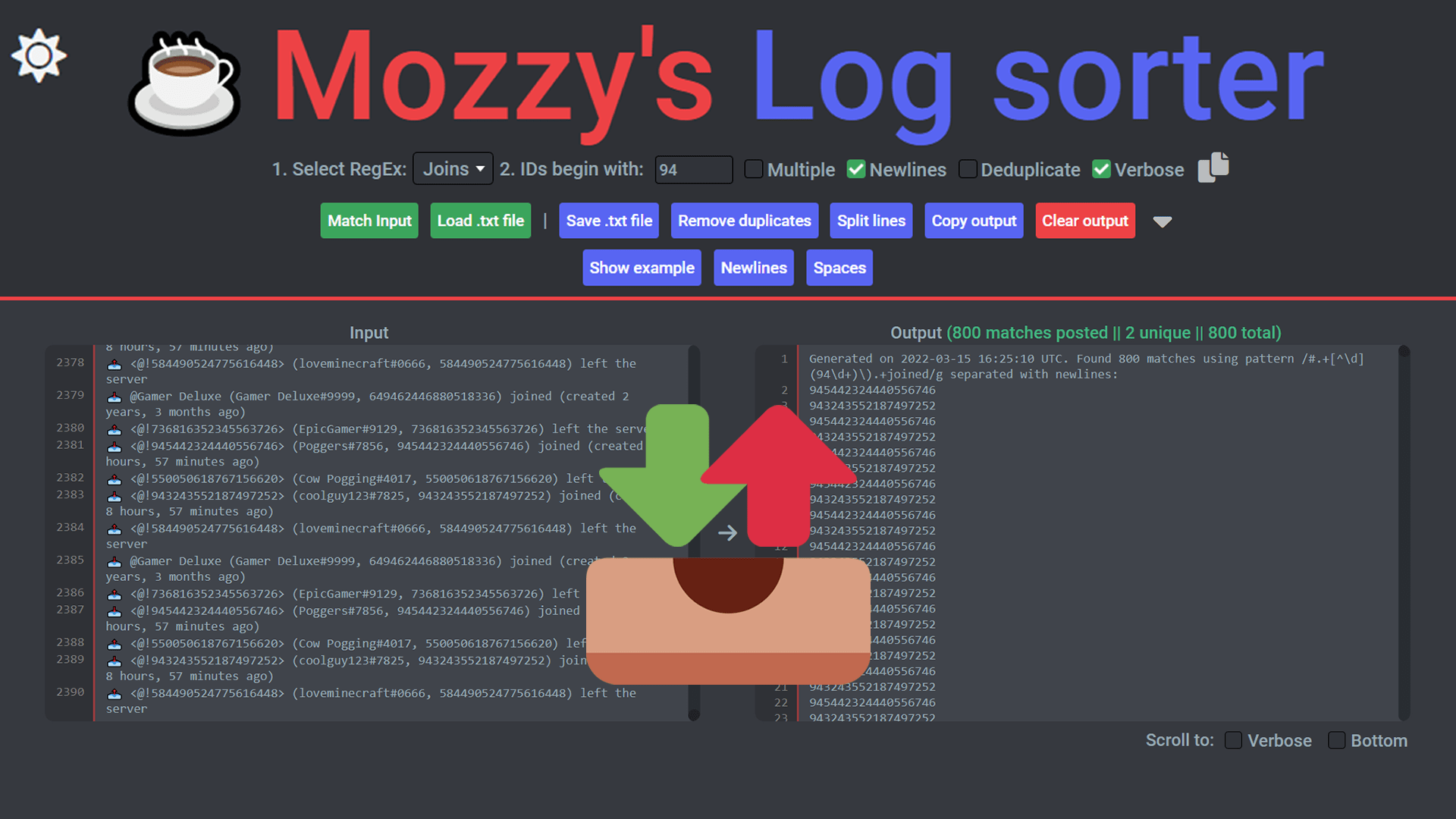 Mozzy's Log Sorter